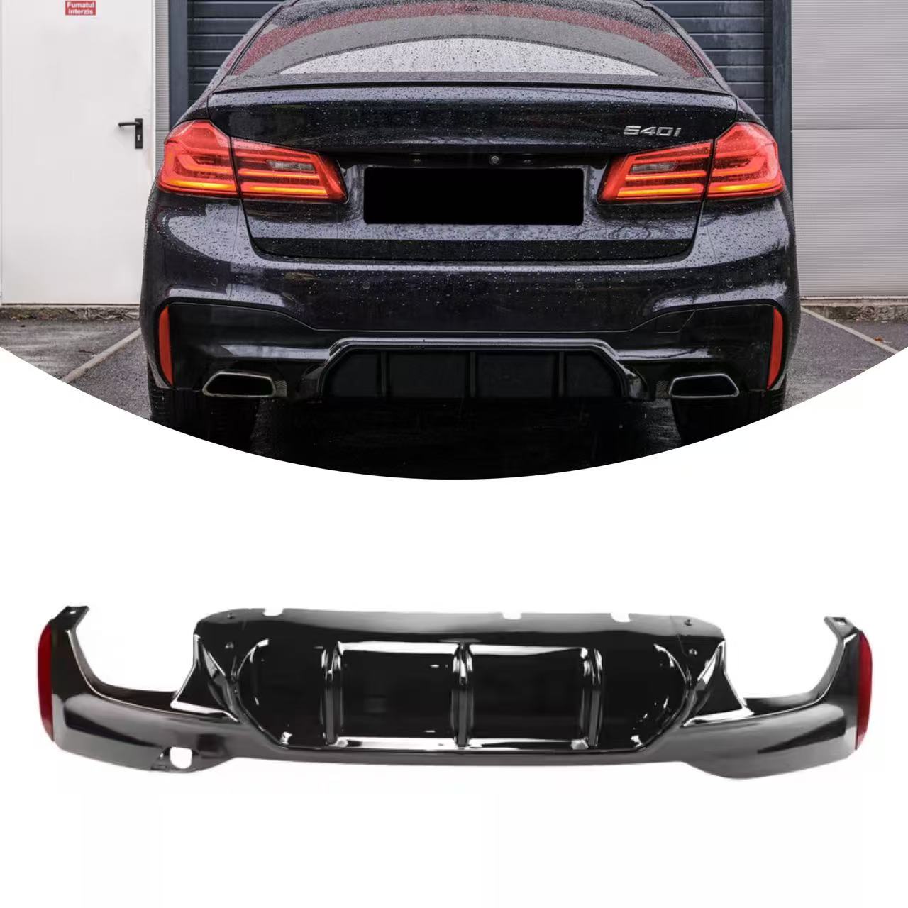 Aftermarket M5 Style Rear Lip Diffuser for BMW 5 Series G30 M-tech(2018 ...